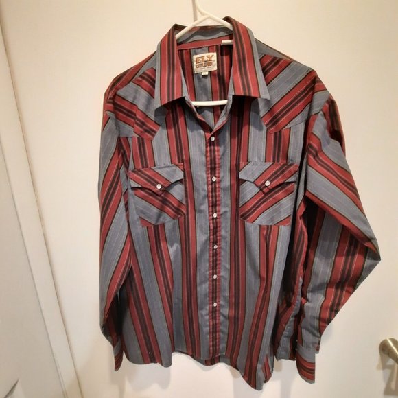 Ely Cattleman | Shirts | Ely Cattleman Western Shirt Striped Pearl Snap ...